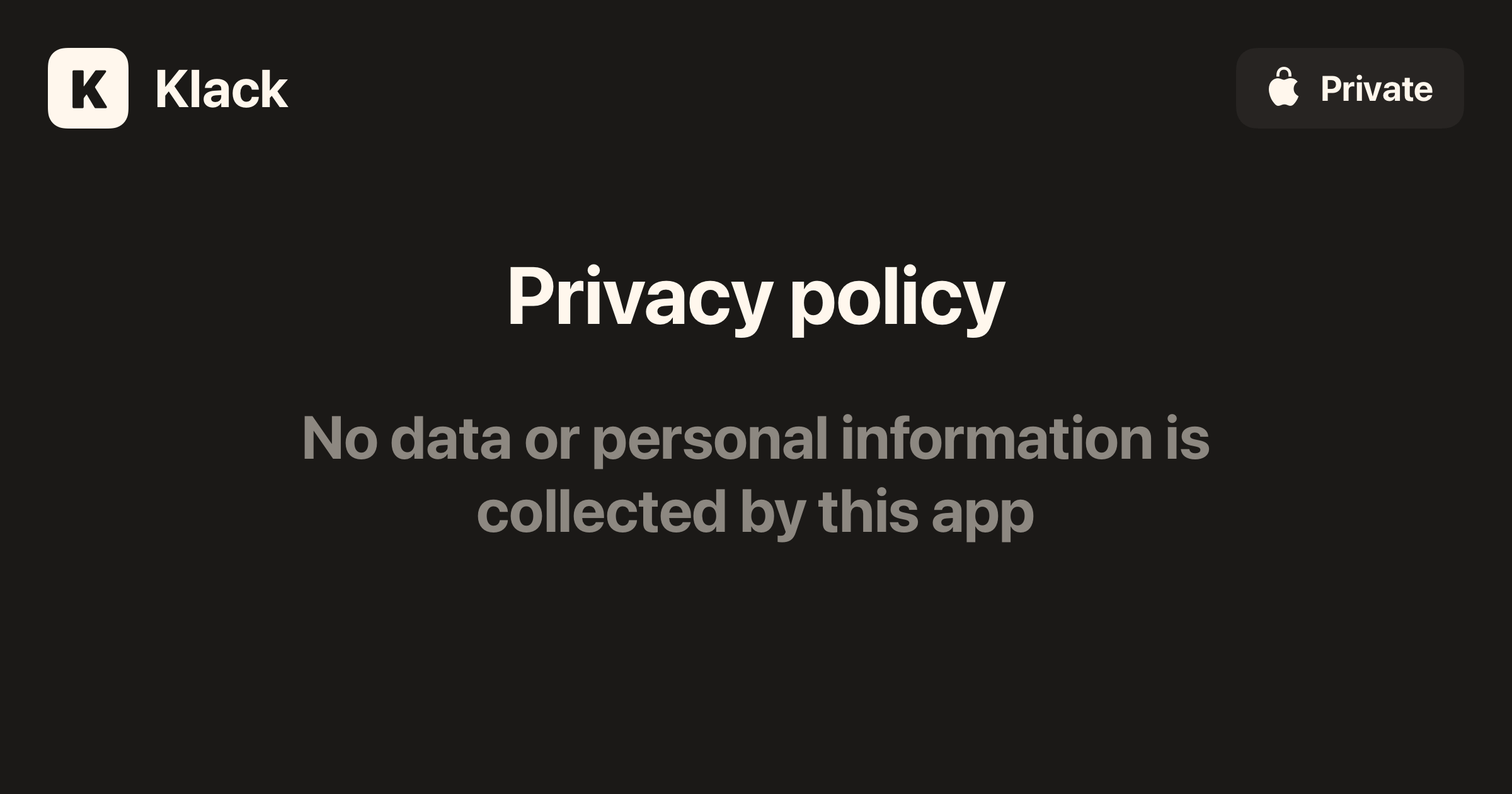 Klack — Privacy policy